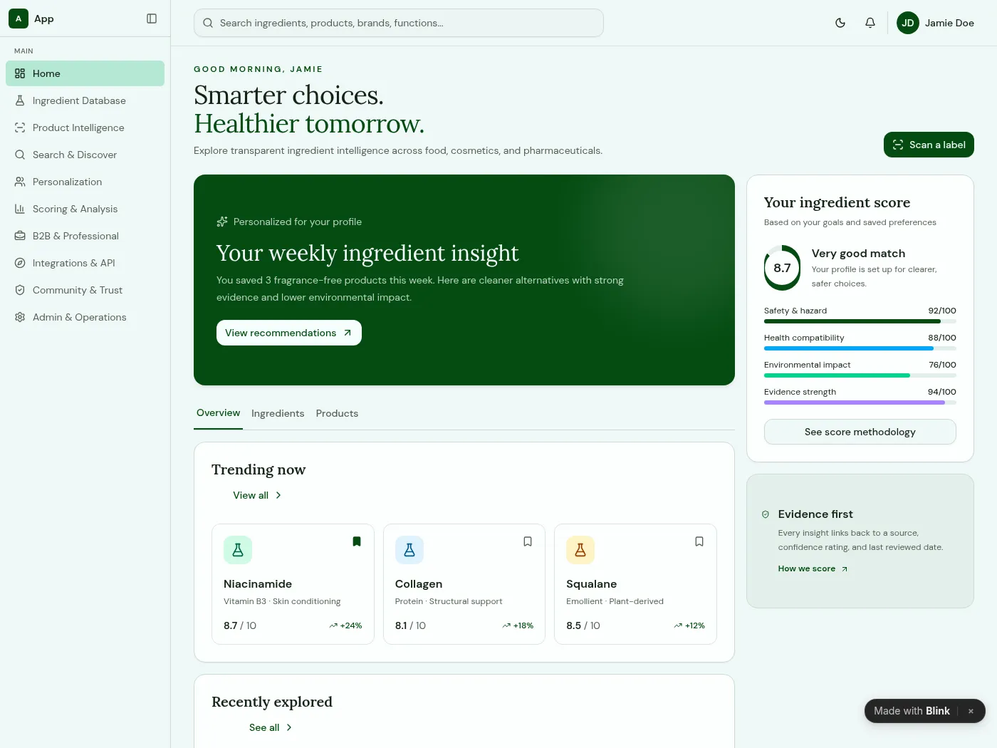 IngredientIS Intelligence Hub