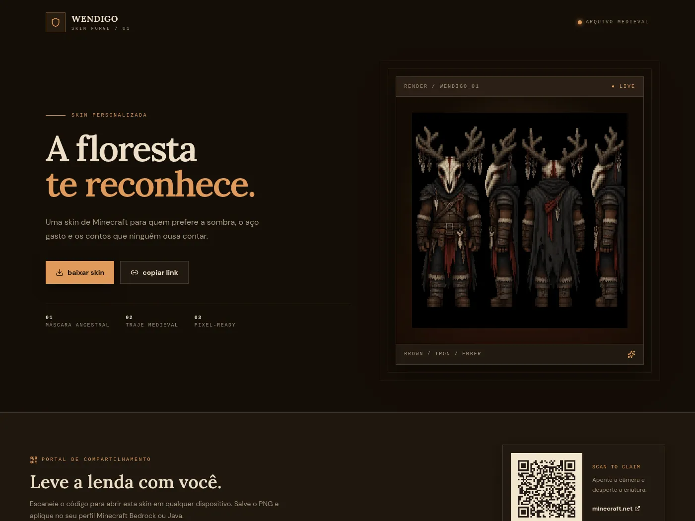 Medieval Wendigo Skin QR