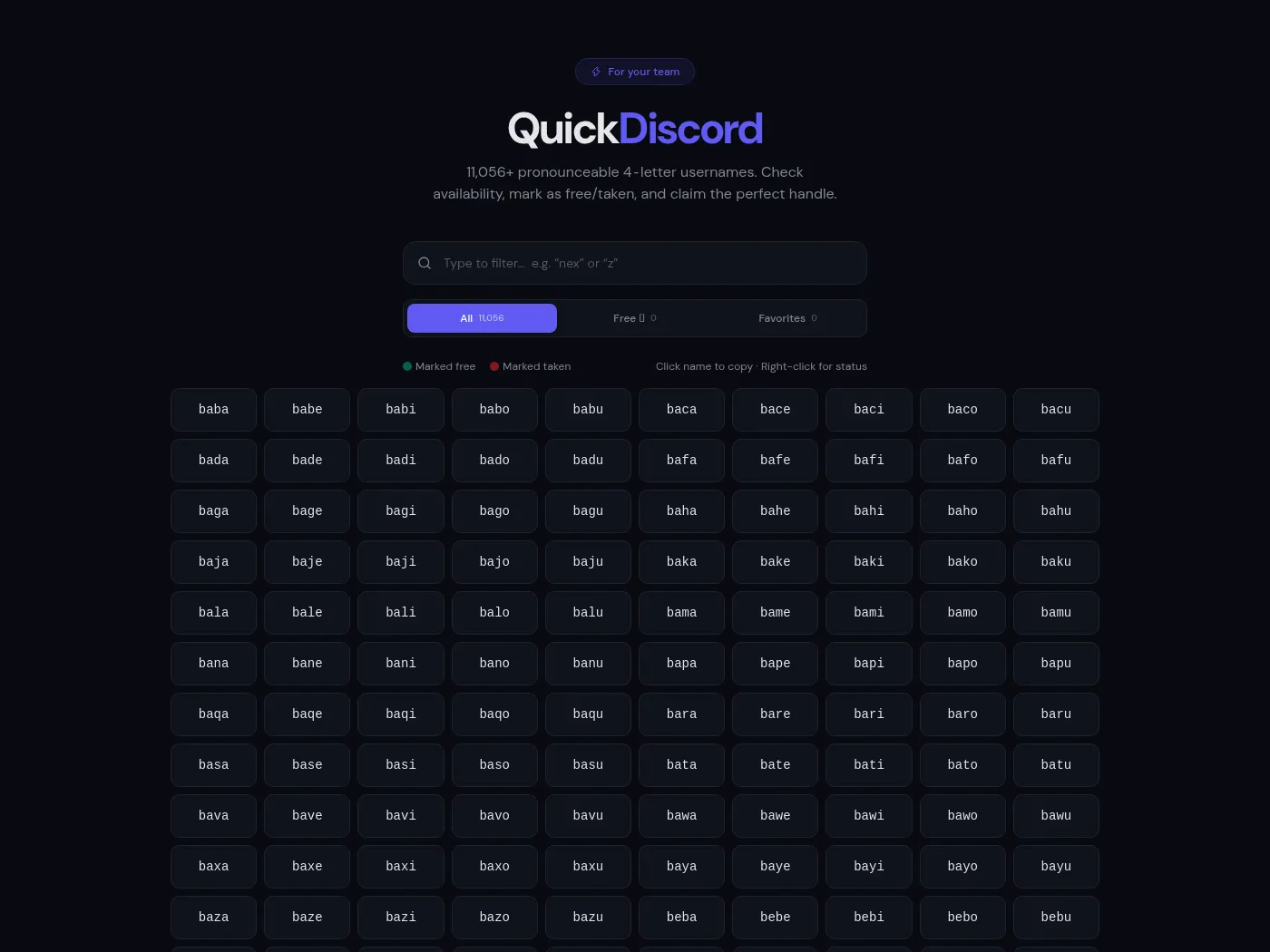 QuickDiscord Name Finder