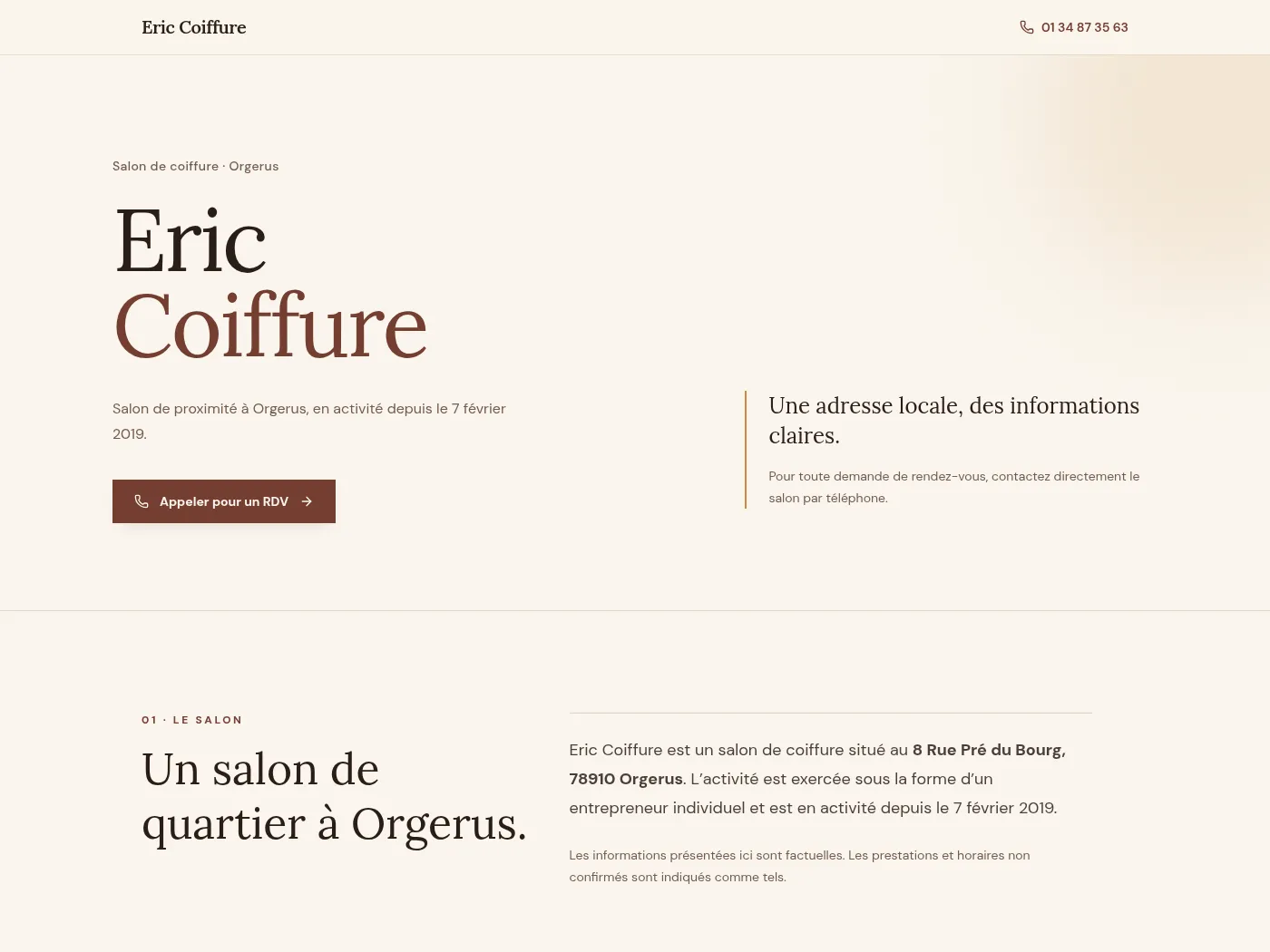 Eric Coiffure Web Page