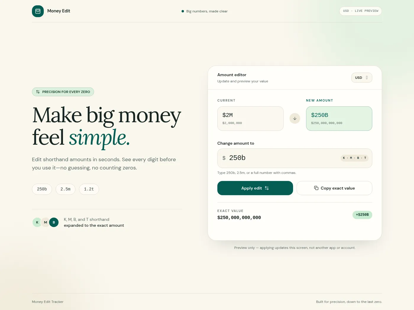 Money Edit Tracker