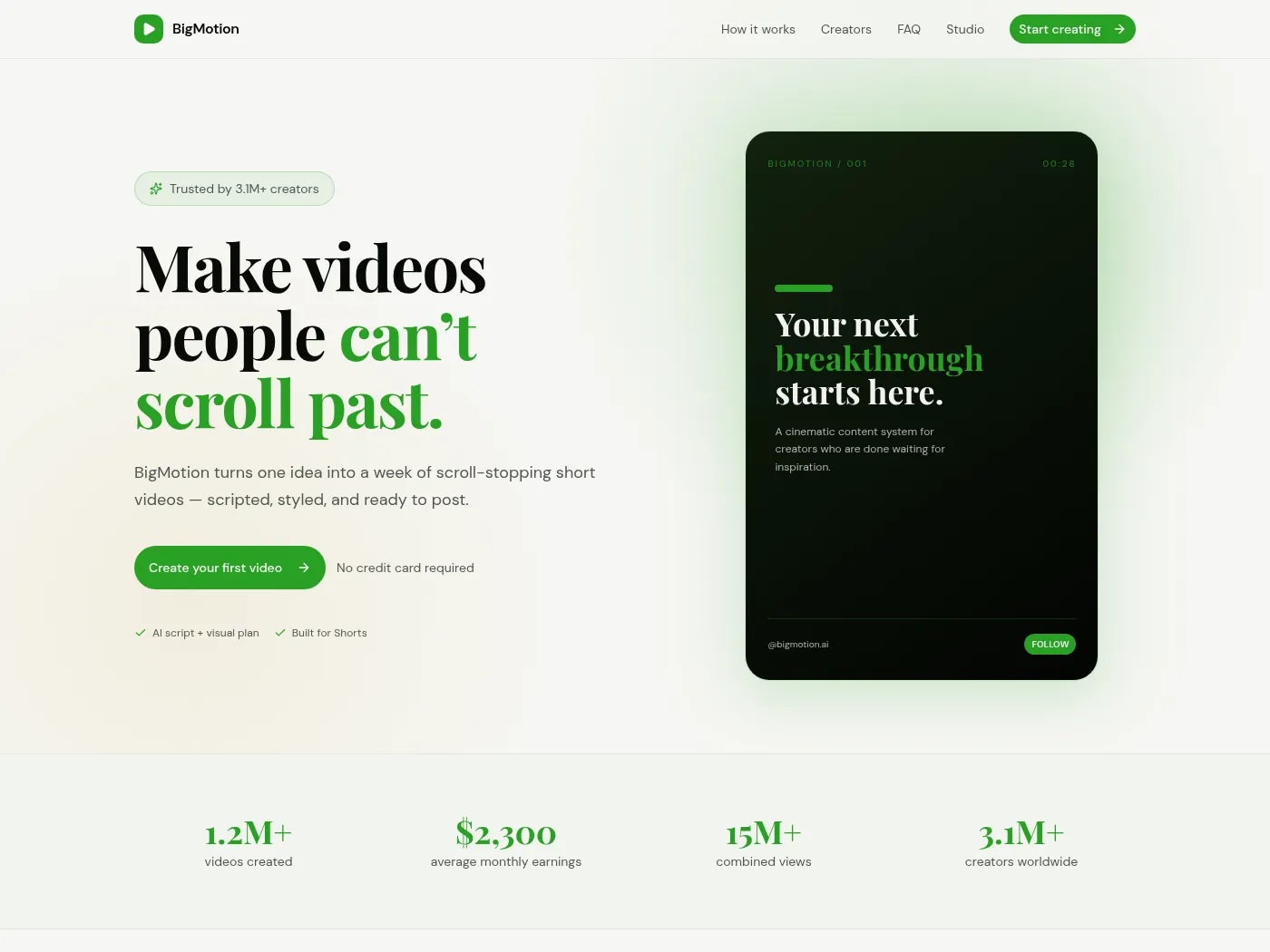BigMotion AI Redesign