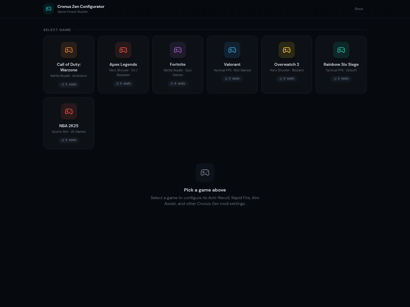 Cronus Zen Configurator