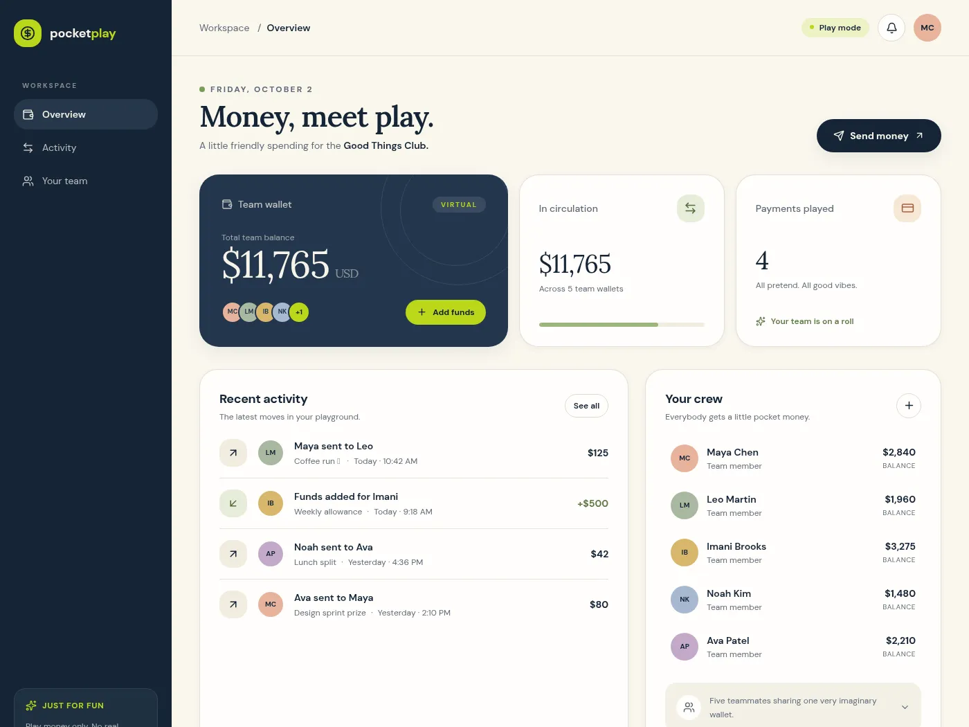 Virtual Pay Playground