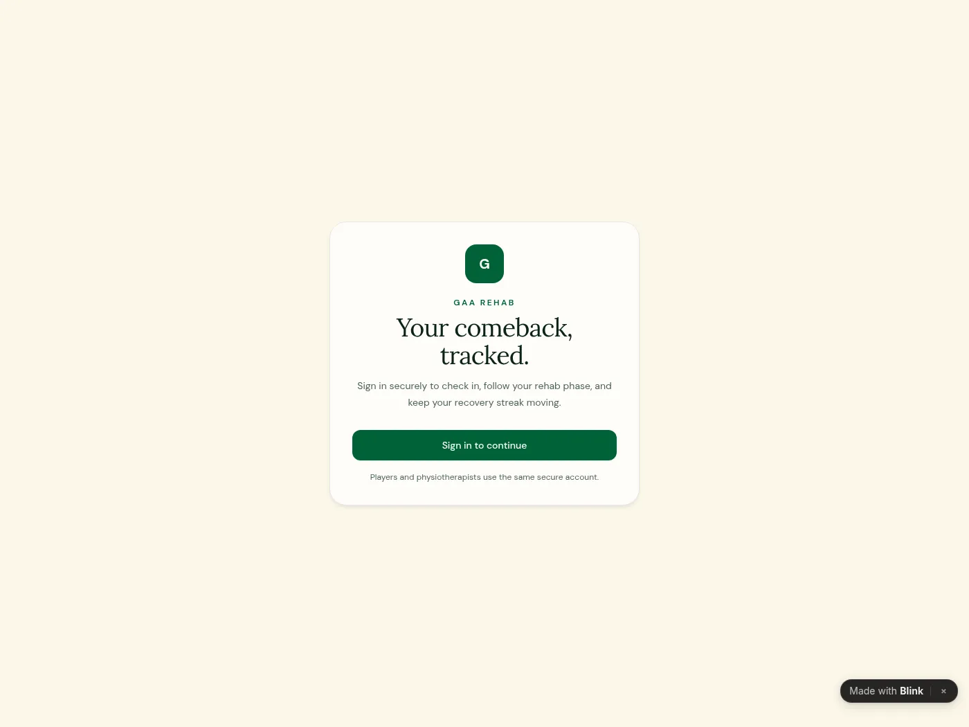 GAA Rehab Tracker