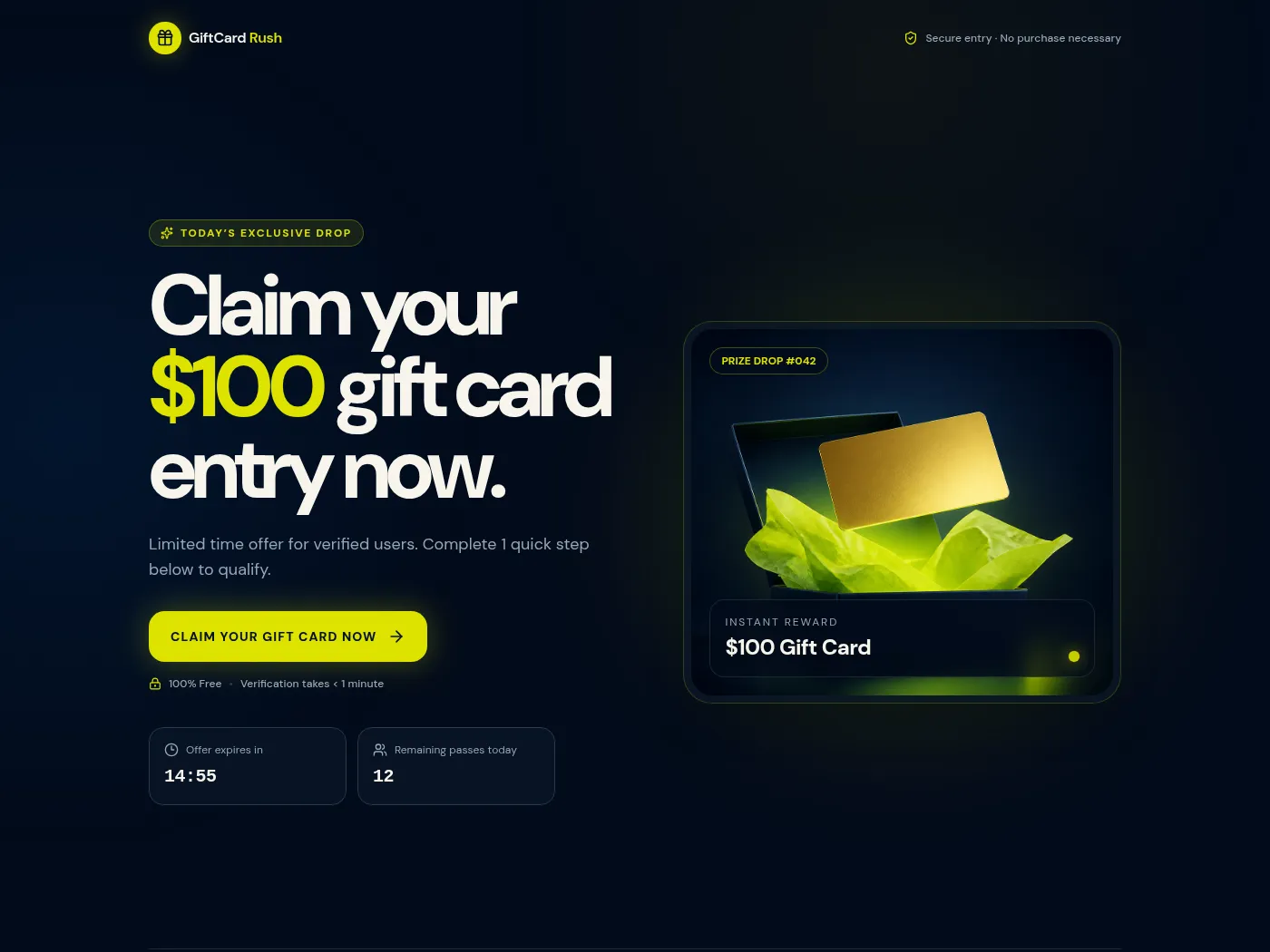 GiftCard Rush Landing