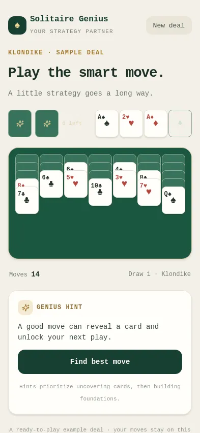 Solitaire Genius Helper