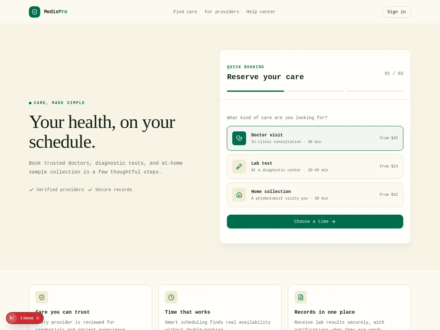 MedixPro Booking Suite