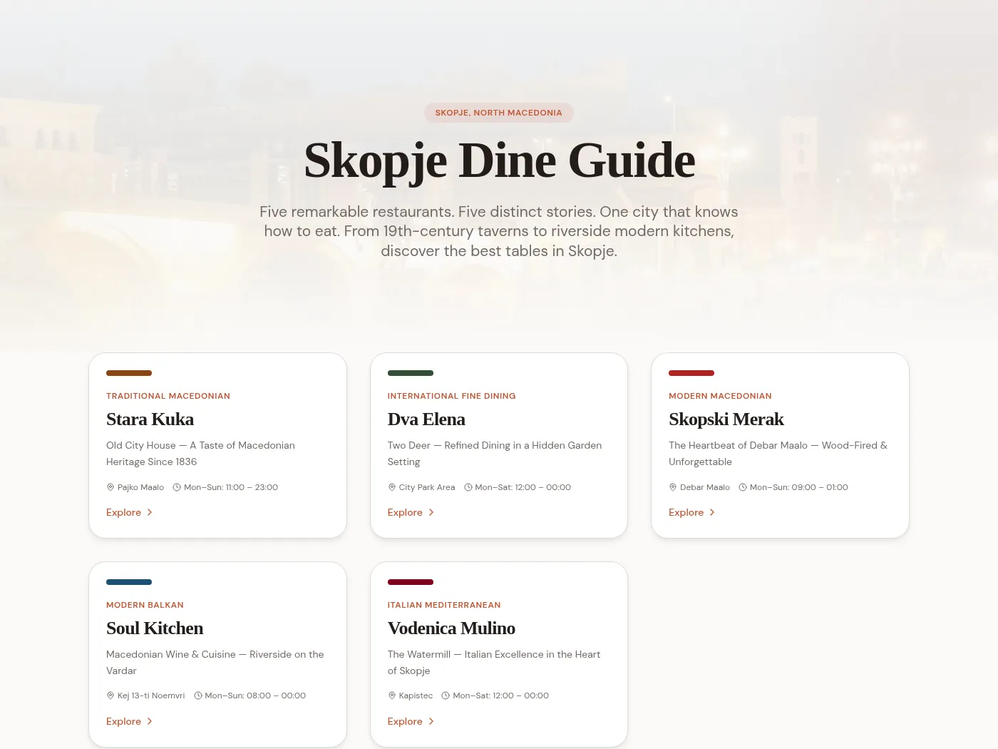 Skopje Dine Guide