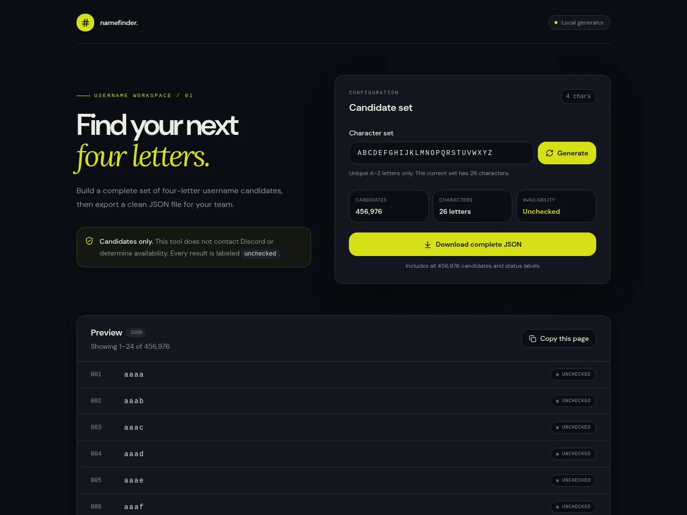 Discord Name Finder