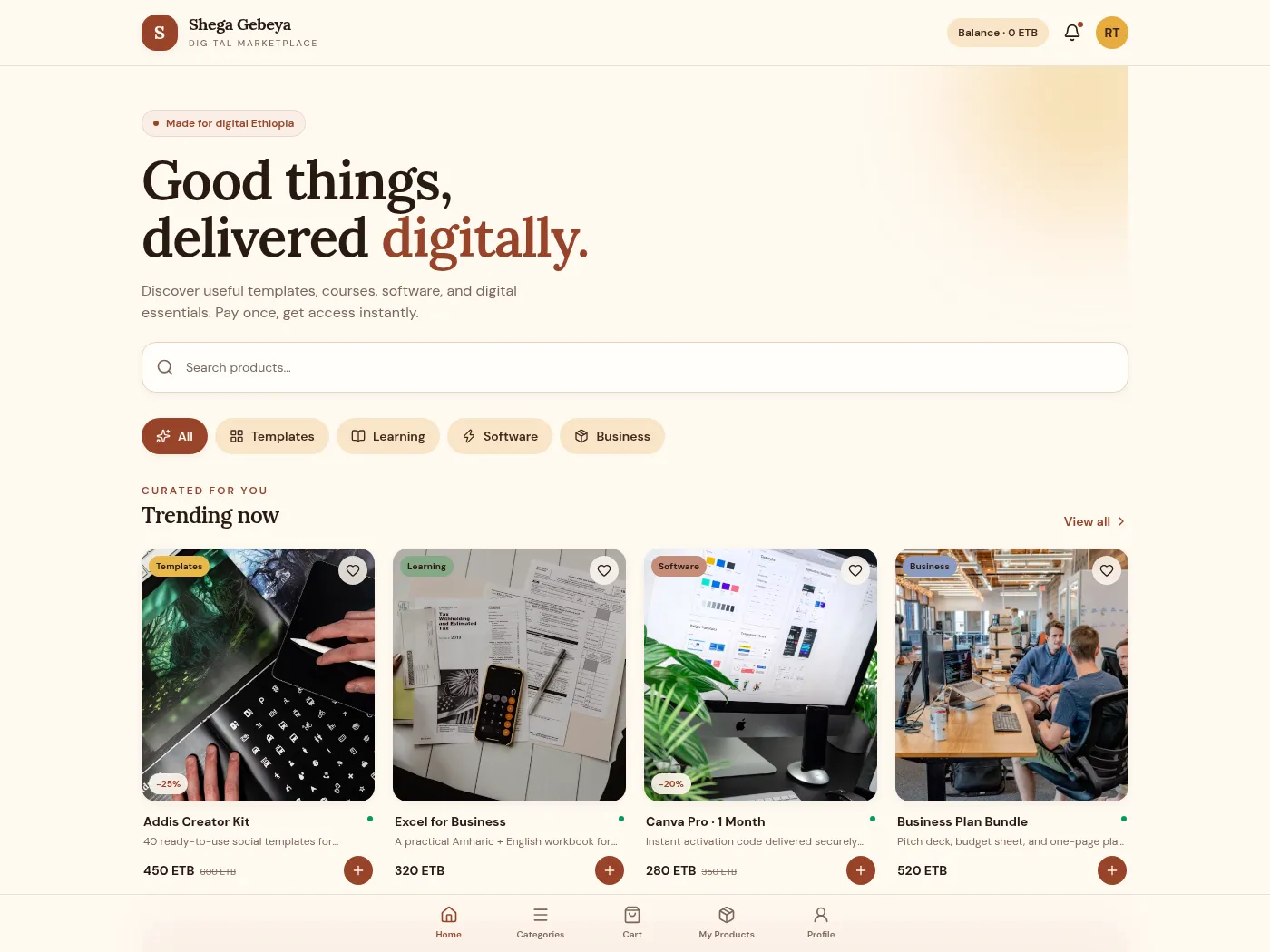 Shega Gebeya Marketplace