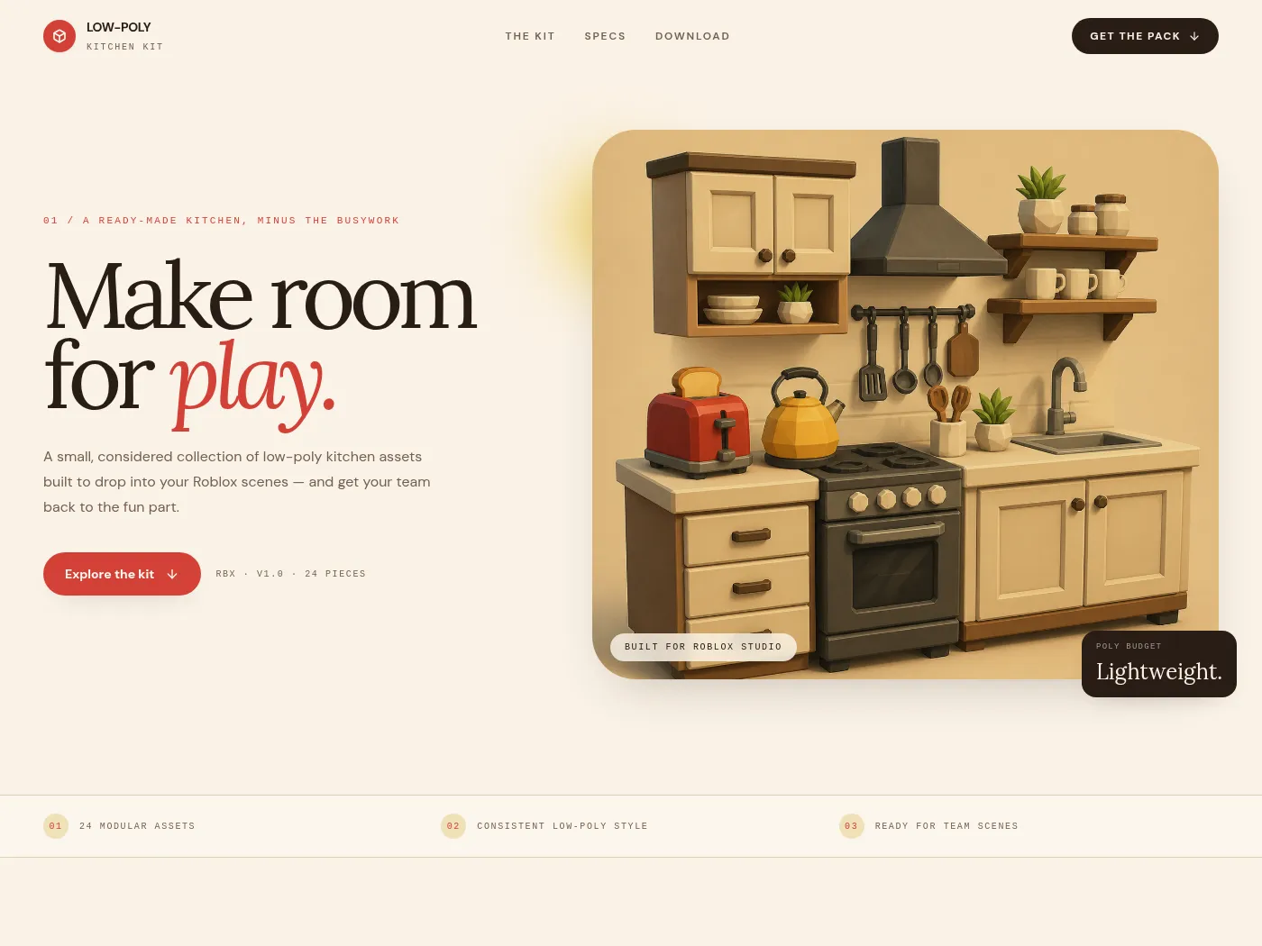 Low-Poly Kitchen Kit