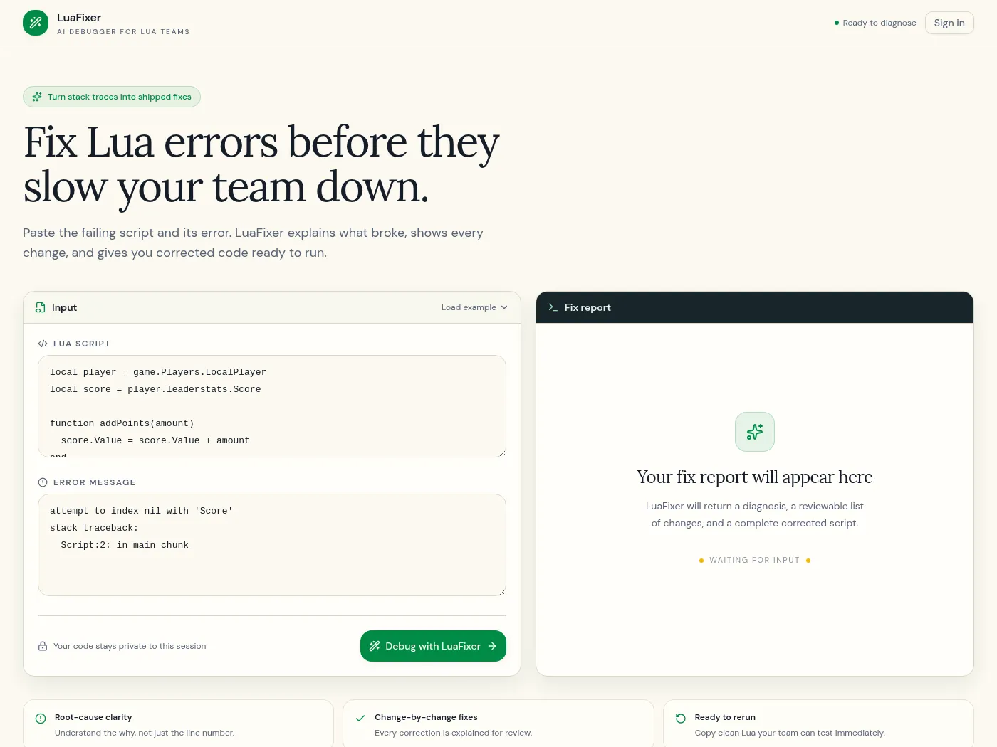 LuaFixer AI Debugger
