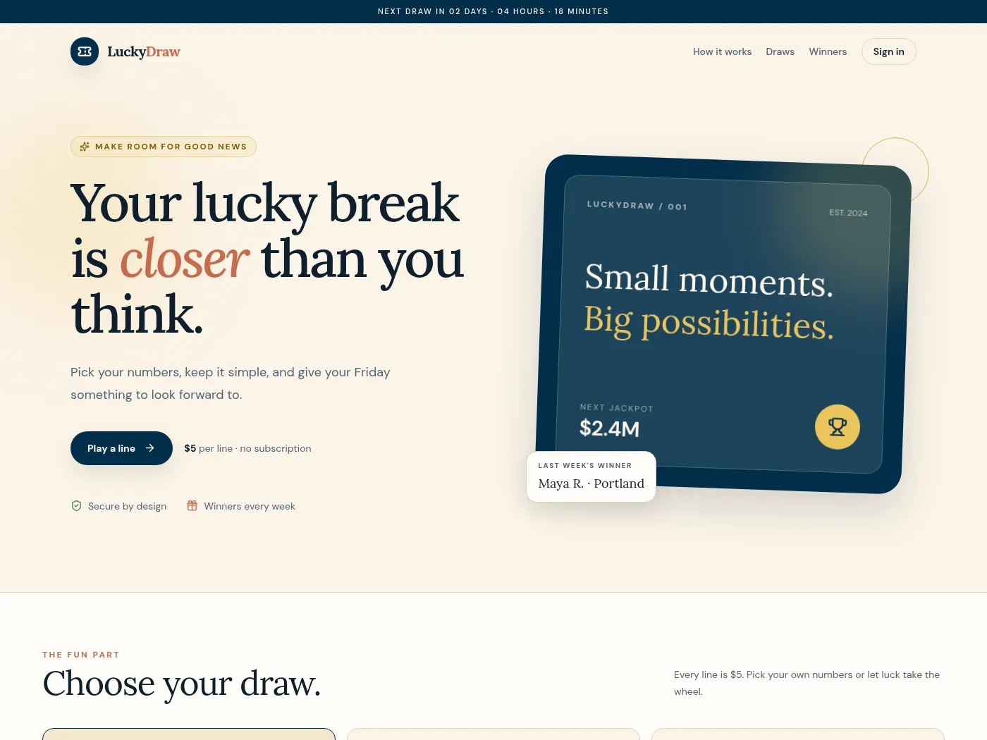 LuckyDraw Lottery Site