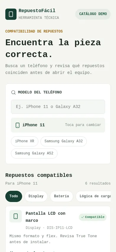 Compatibilidad Teléfono Fácil