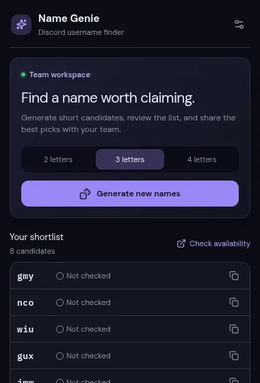 Discord Name Genie