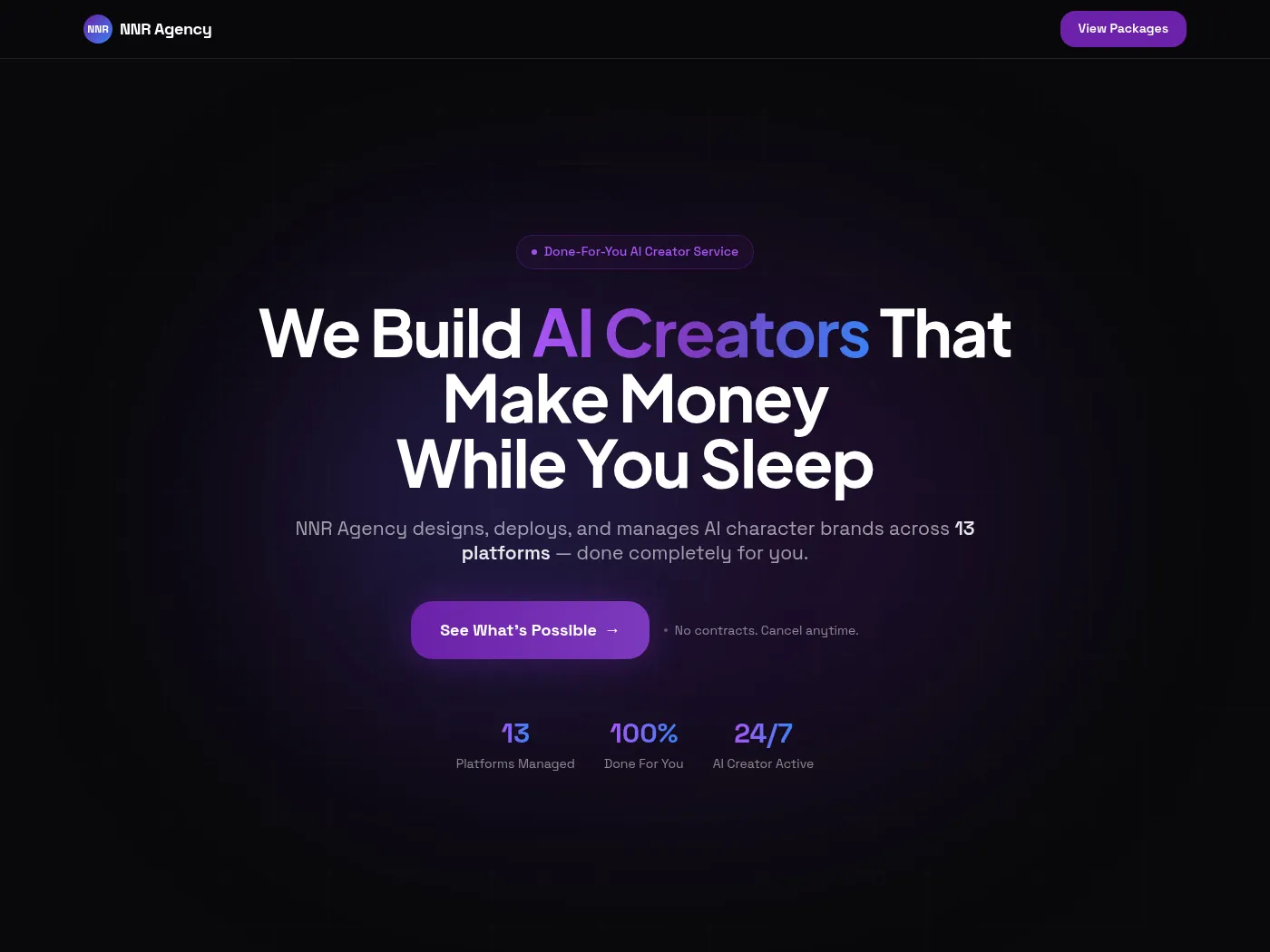 NNR AI Creator Landing