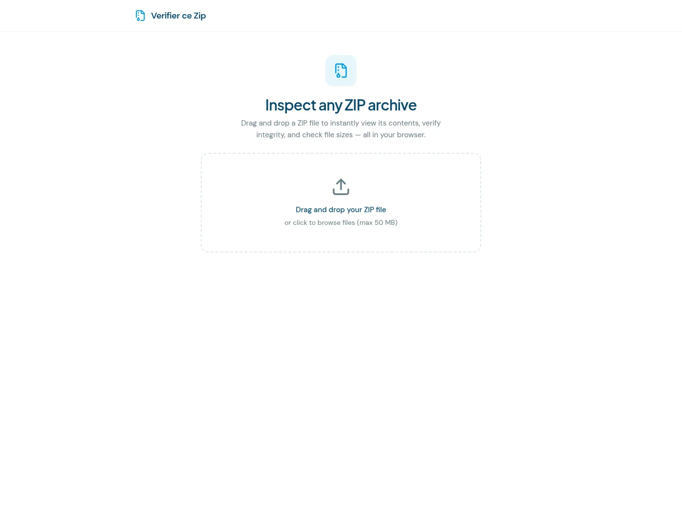 Vérifier ce Zip