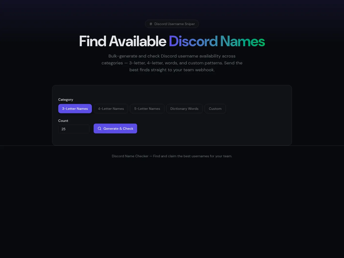 Discord Name Finder