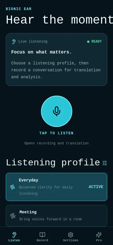 Bionic Ear Translator