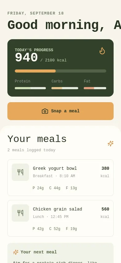 SnapMeal Nutrition Tracker