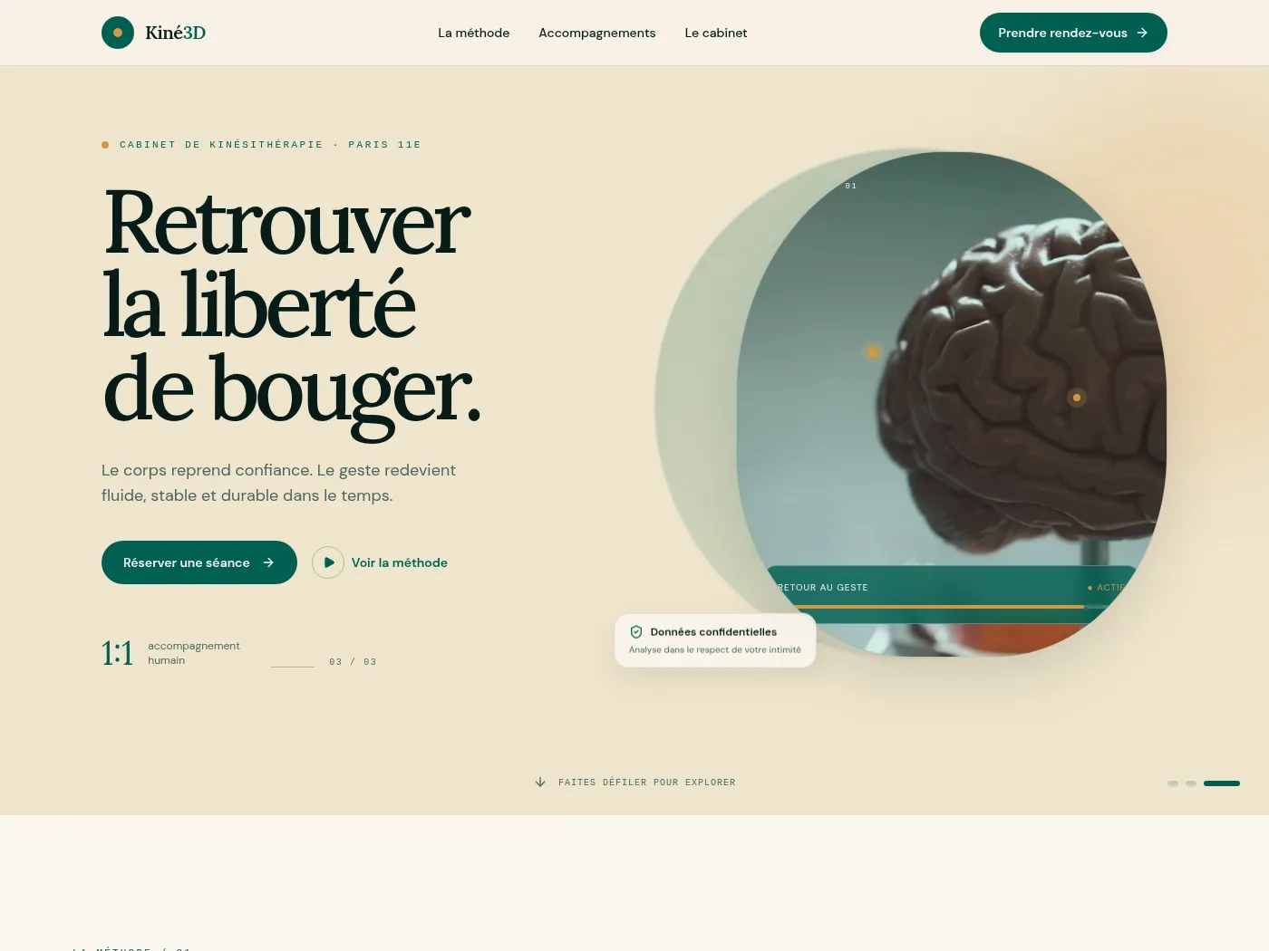 Kiné 3D Présence Web