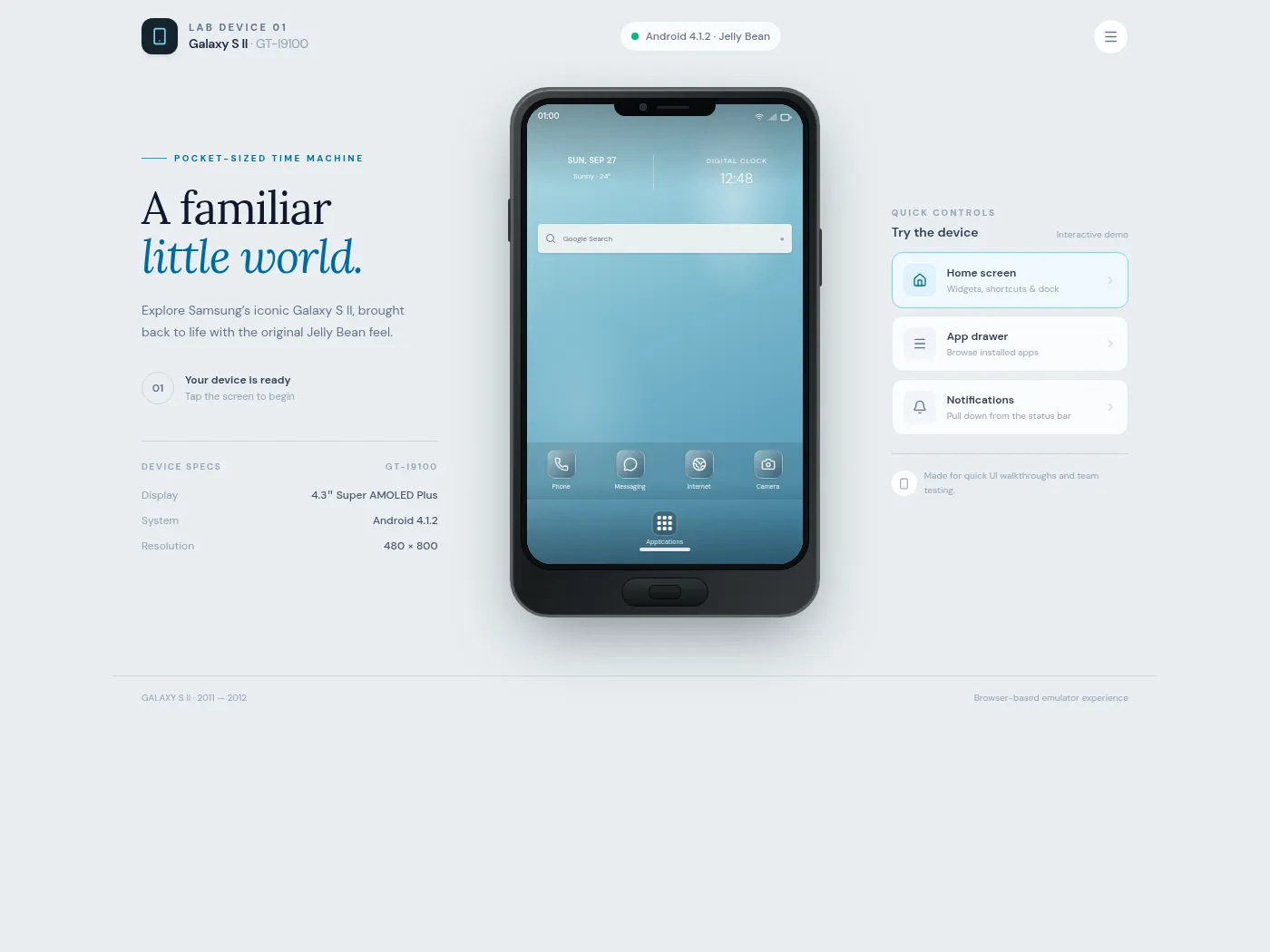 Galaxy S2 Web Emulator