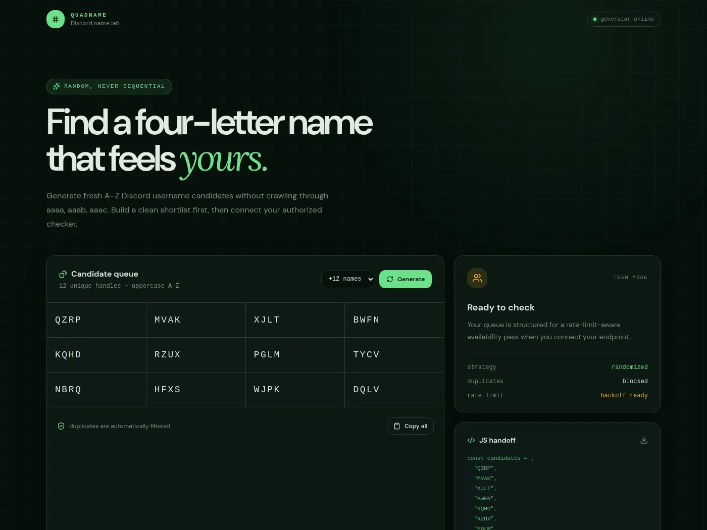 Discord QuadName Finder