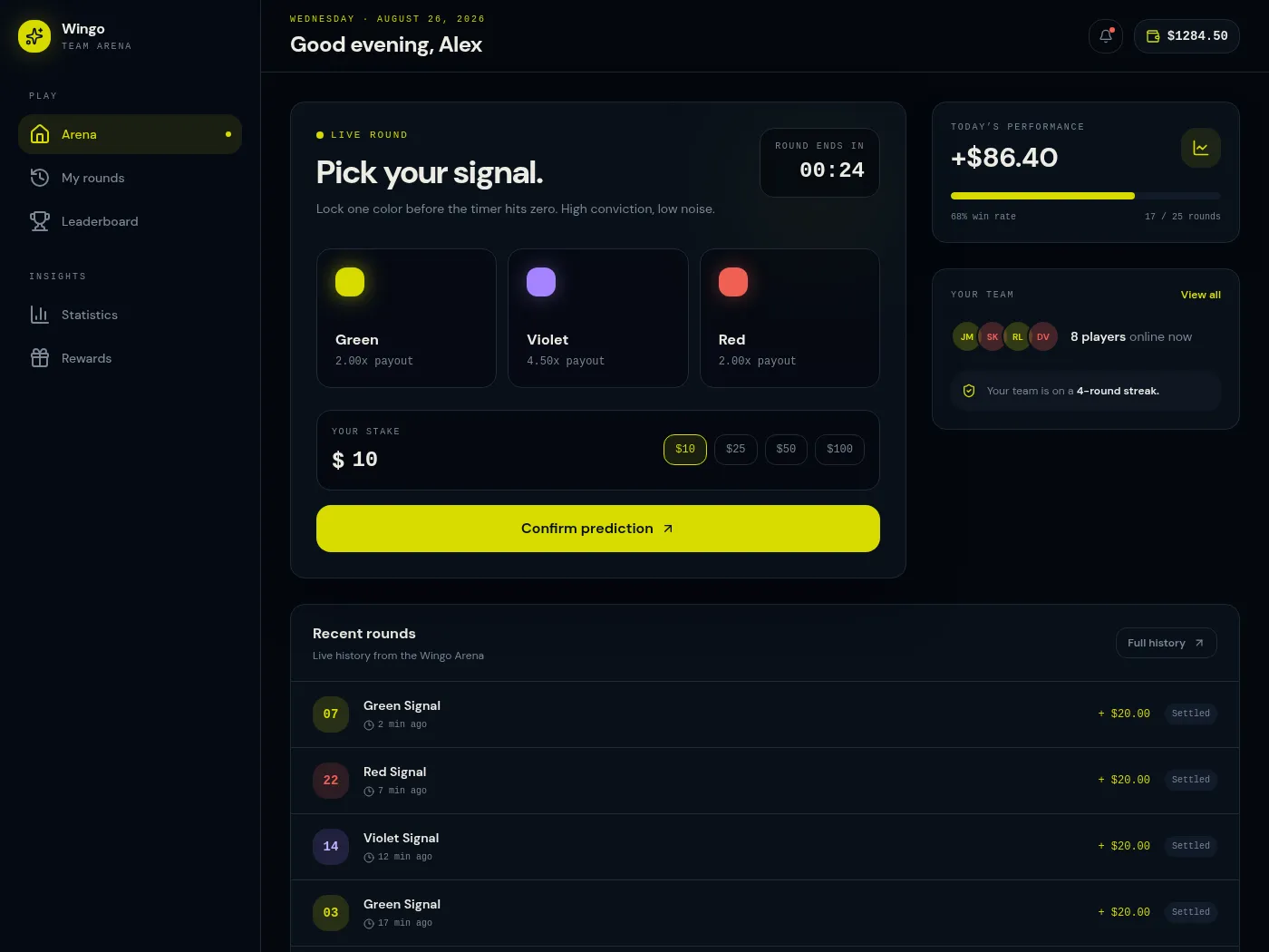 Wingo Dark UI Kit