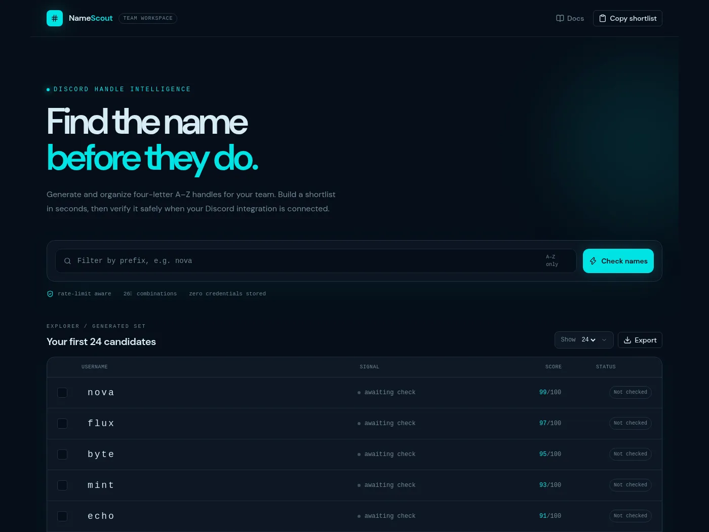 Discord Name Finder