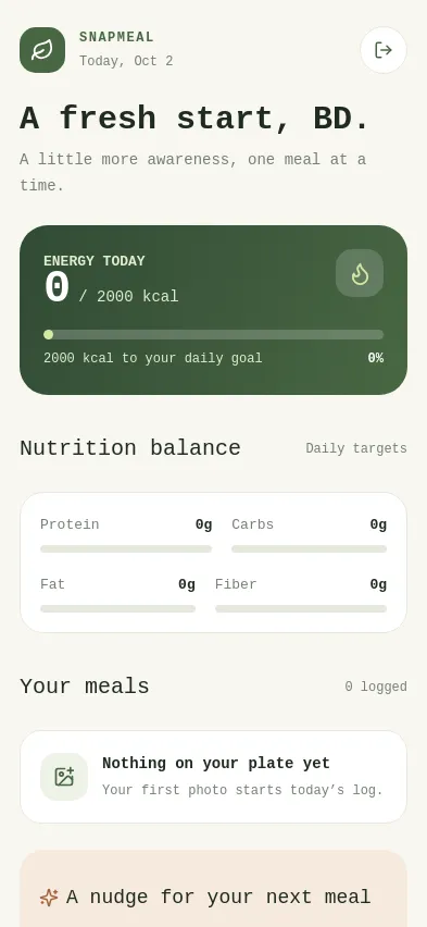 SnapMeal Nutrition App