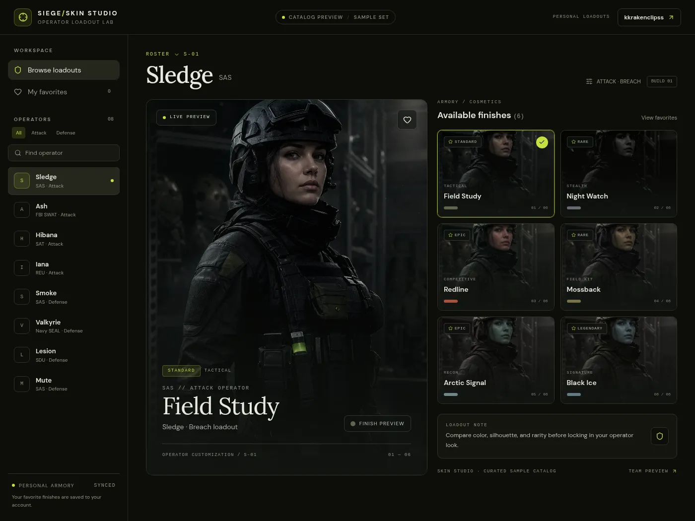 Siege Skin Studio