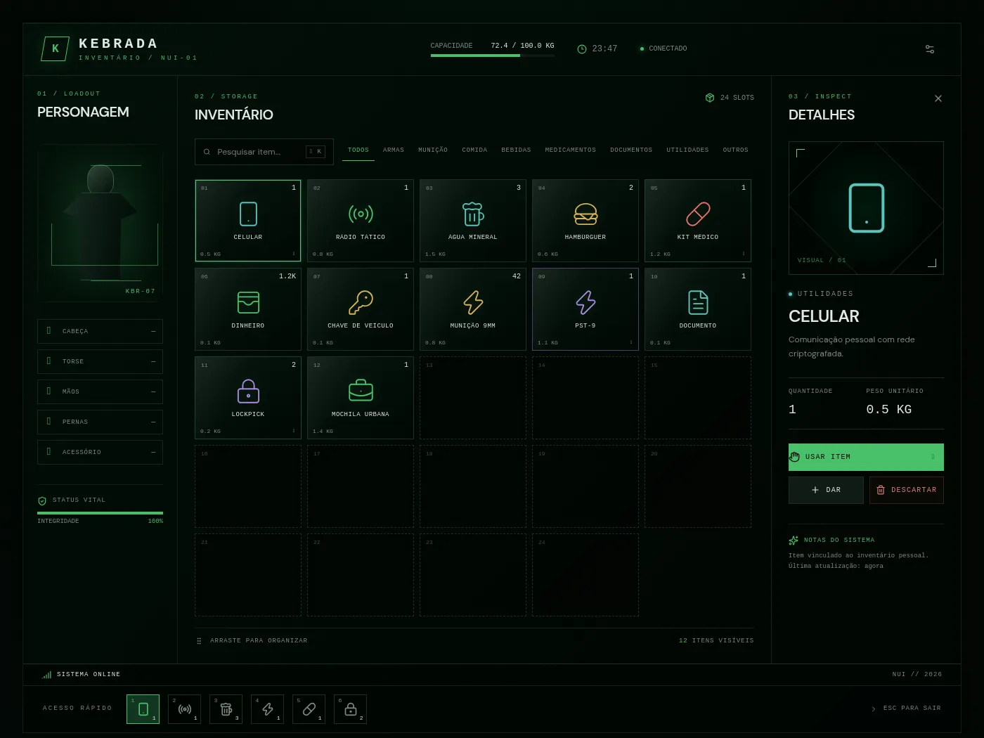 Kebrada Inventory NUI