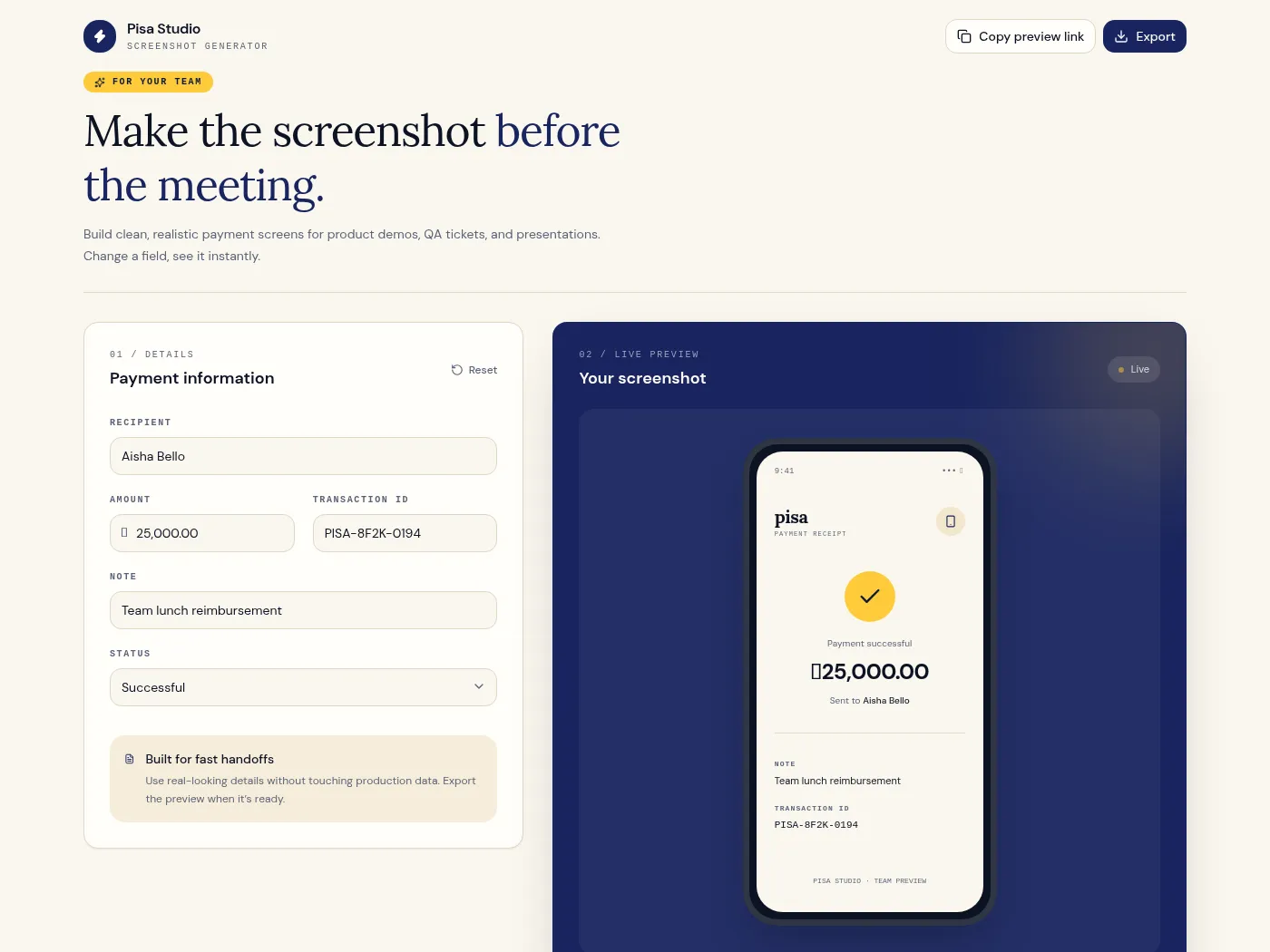EasyPisa Screenshot Generator