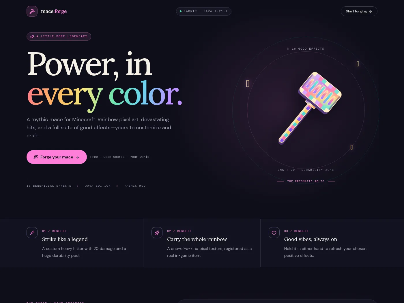 Rainbow Power Mace Mod