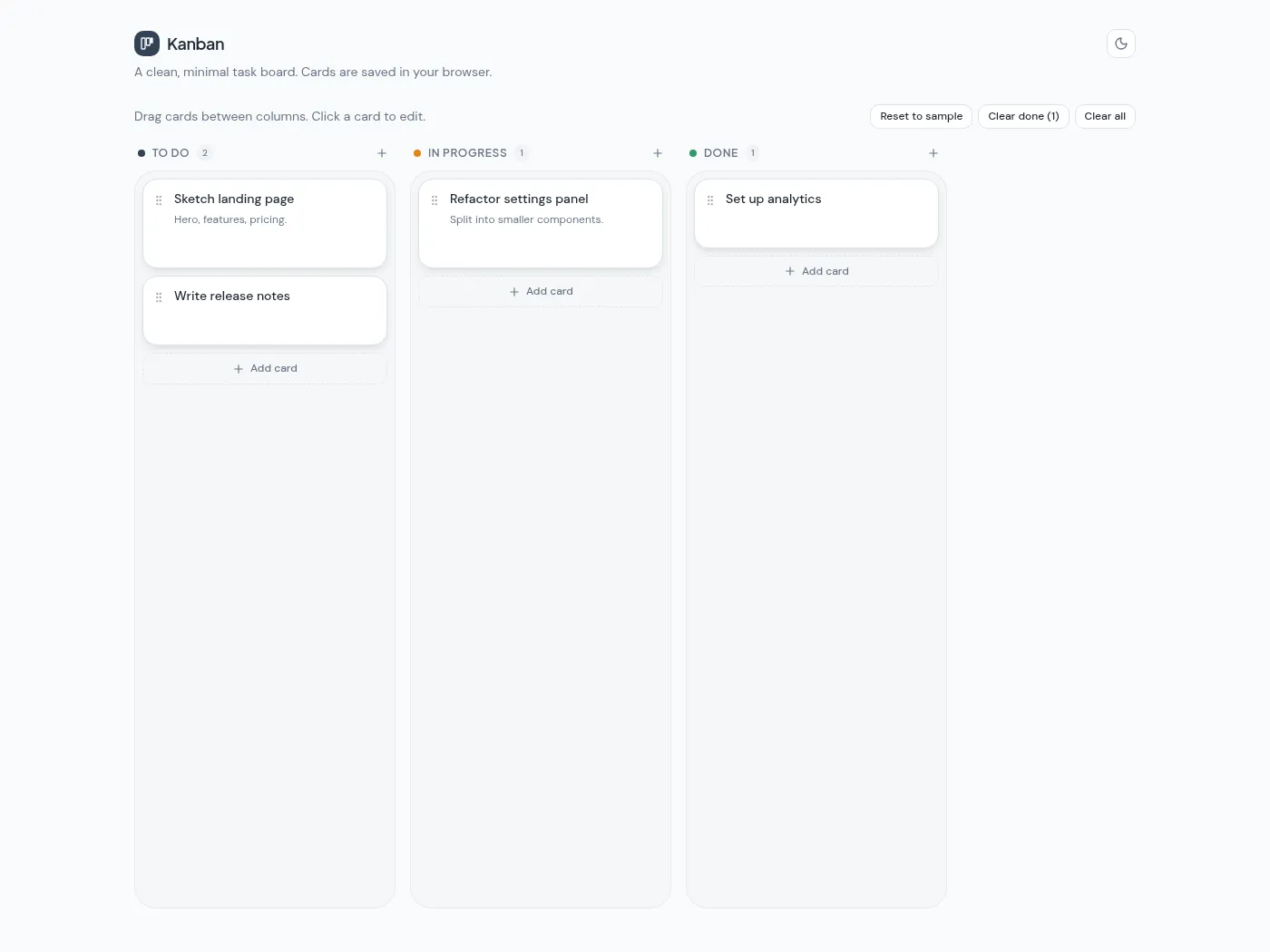 Minimal Kanban Board