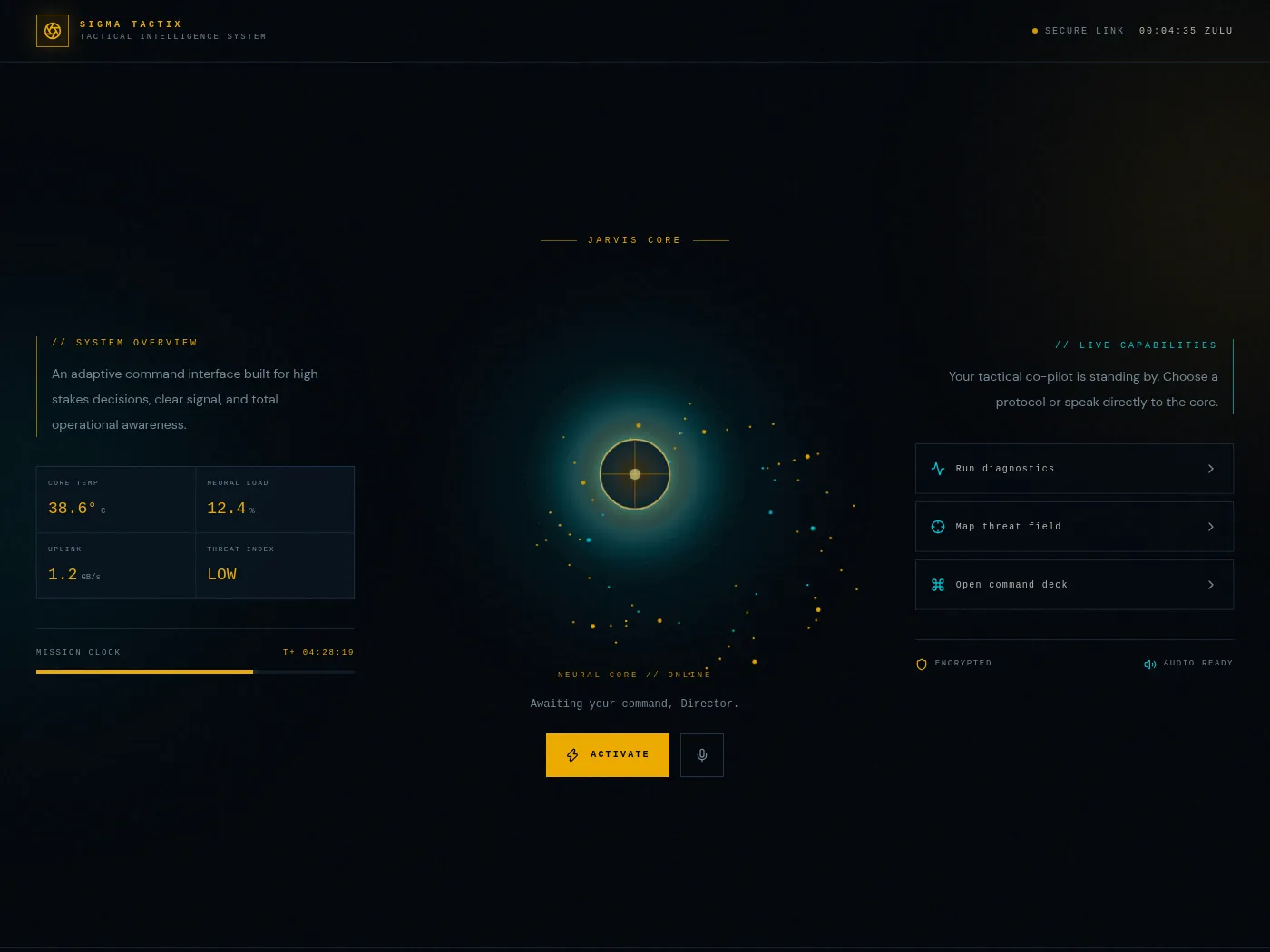 JARVIS AI Orb UI