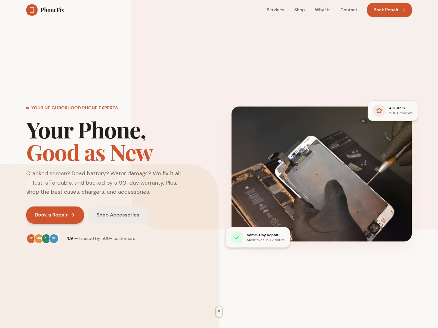 PhoneFix Shop Hub