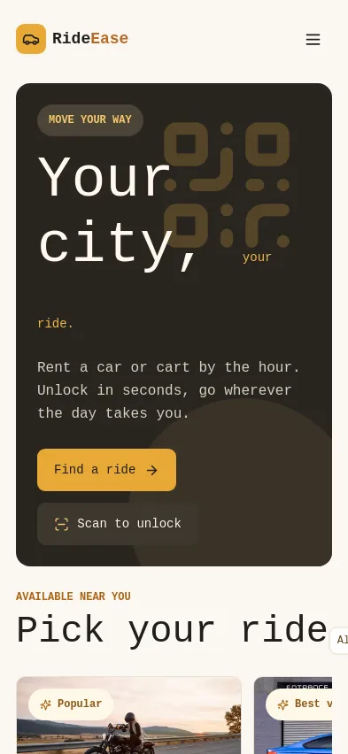 RideEase Rental App