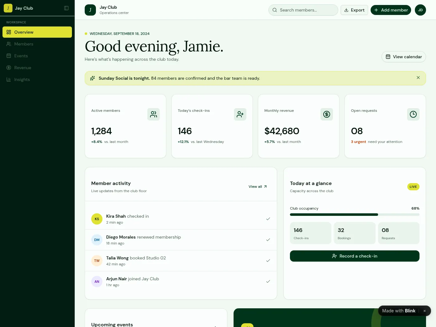 Jay Club Admin Panel