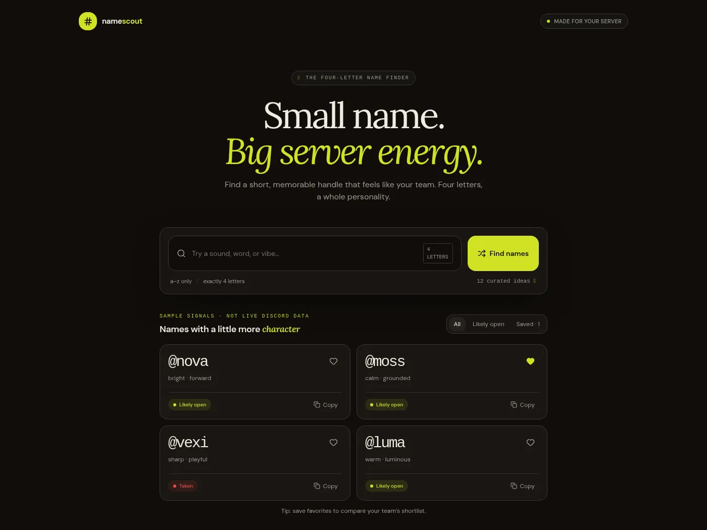 NameScout for Discord