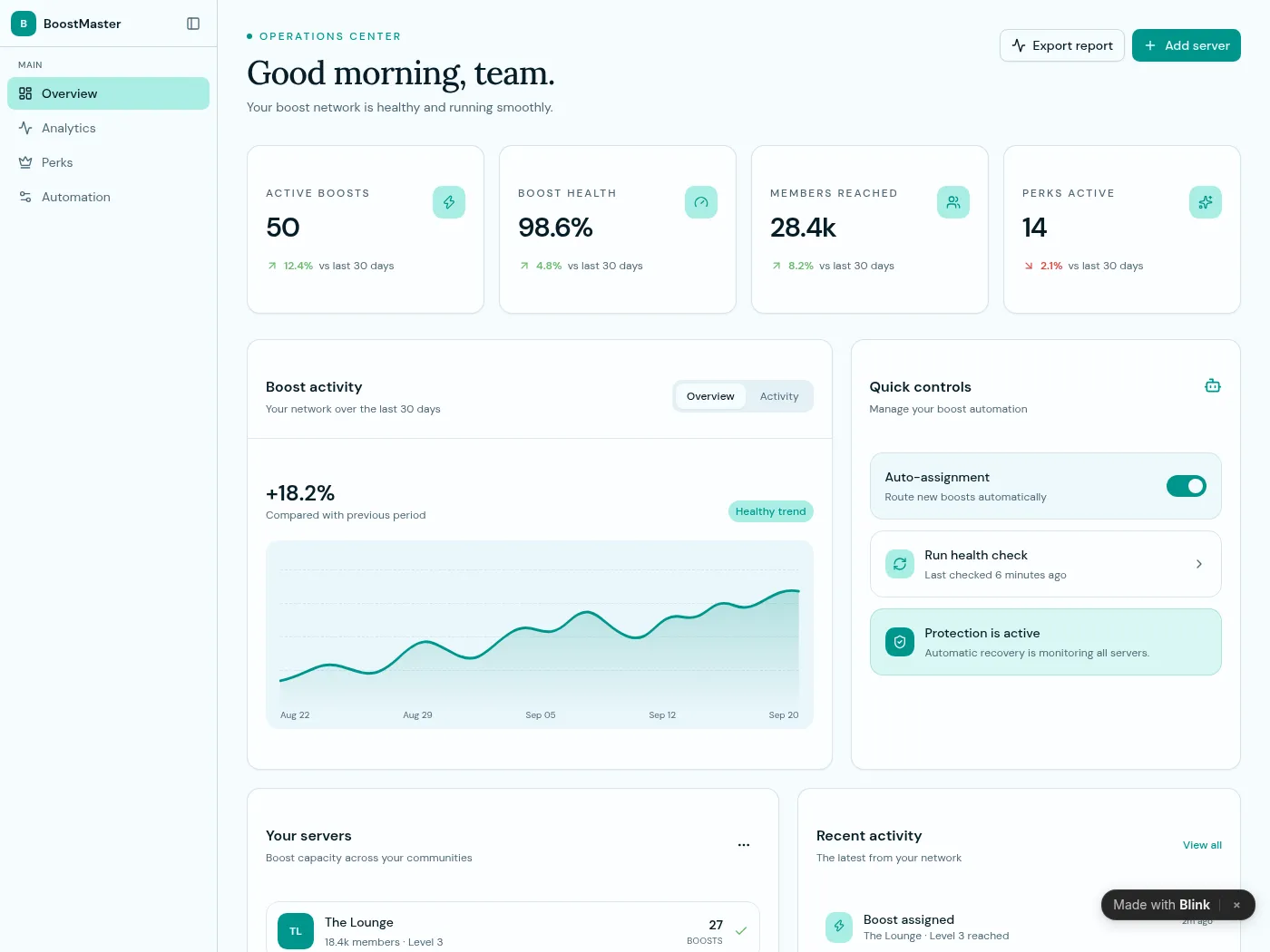 BoostMaster Dashboard