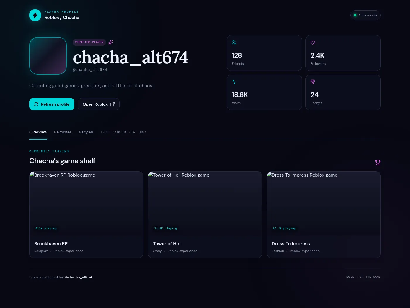 Chacha Profile Dashboard