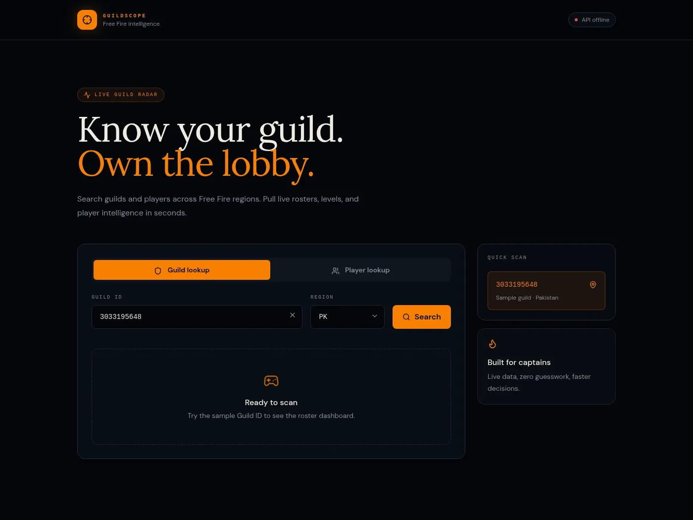 Free Fire Guild Tracker