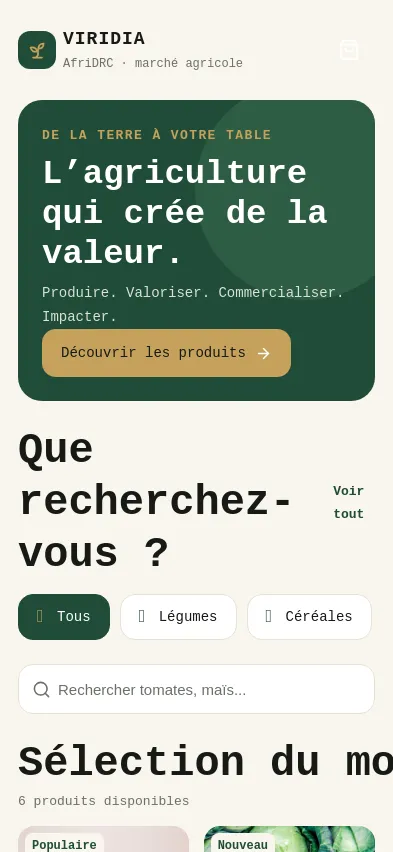Viridia Marketplace Mobile
