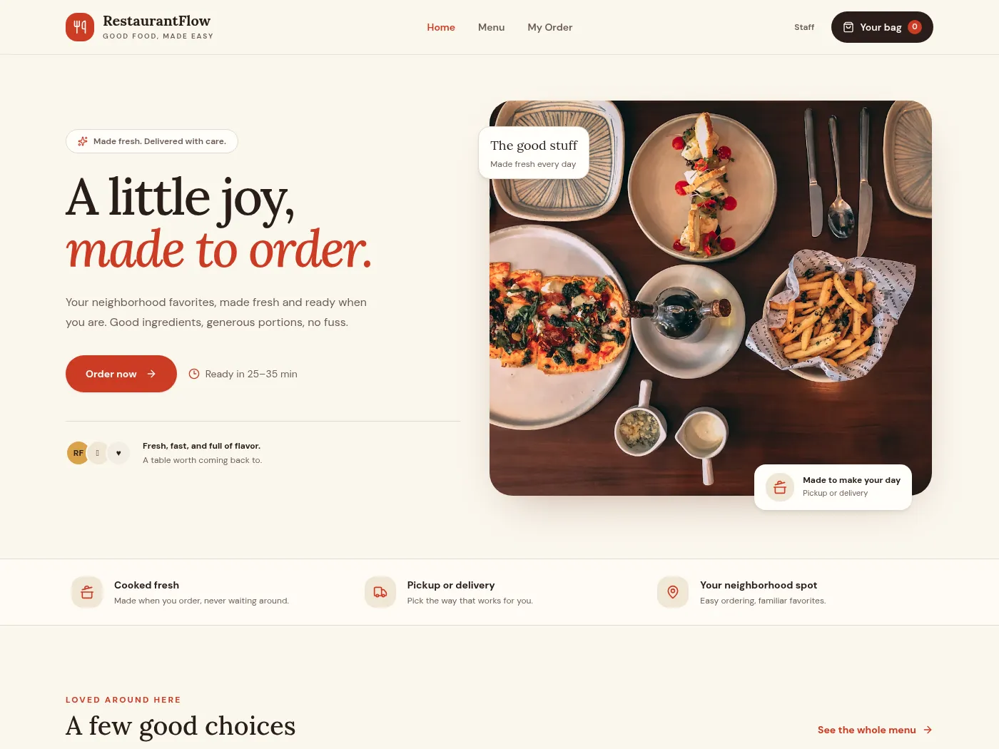 RestaurantFlow Ordering App