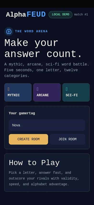 AlphaFEUD Mobile Showdown