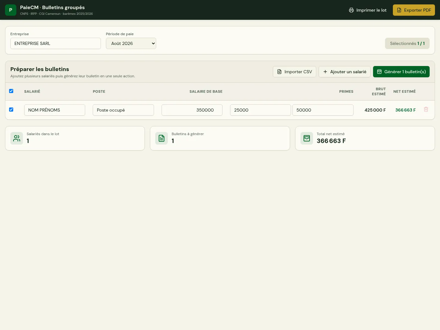 PaySlip Generator