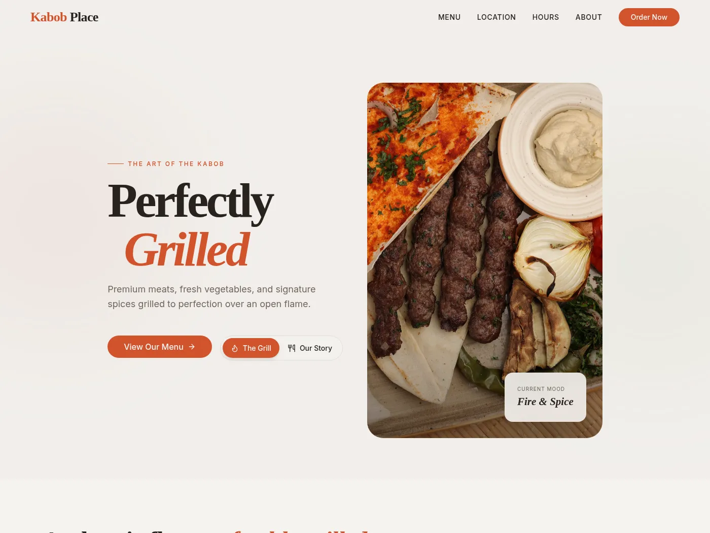 Kabob Place Grill Website