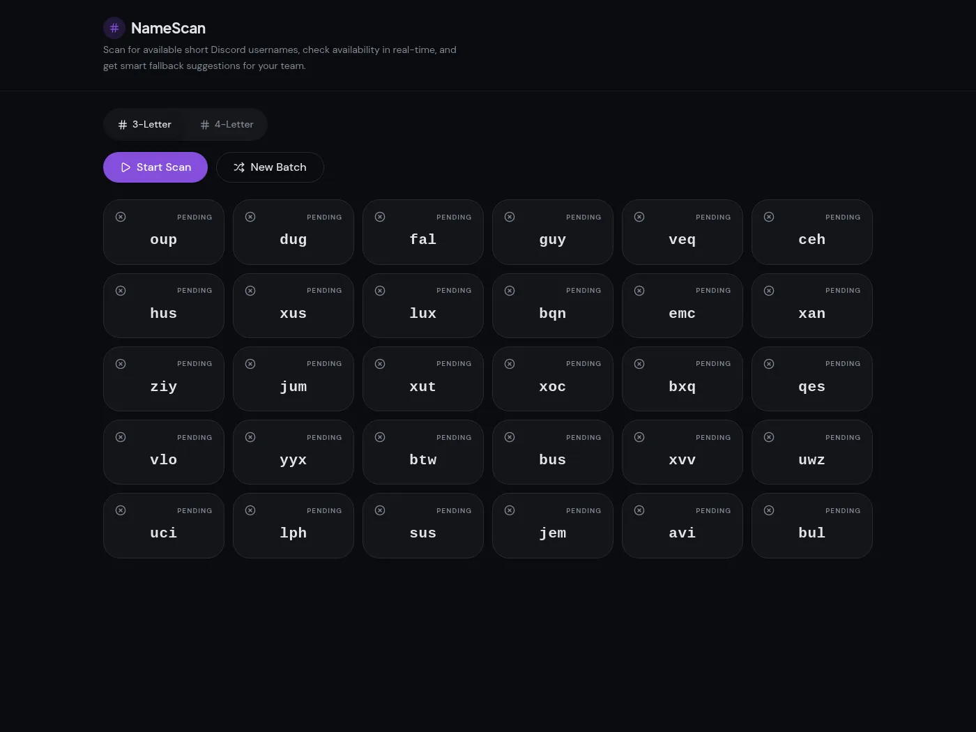 NameScan Discord Finder